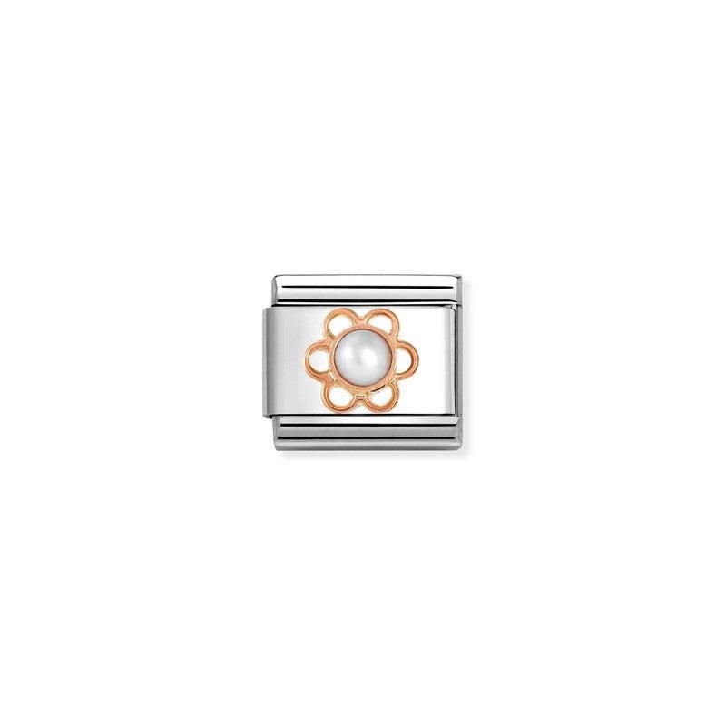 Nomination-Composable-Link-Flower-Mother-Of-Pearl-9K-Rose-Gold ...