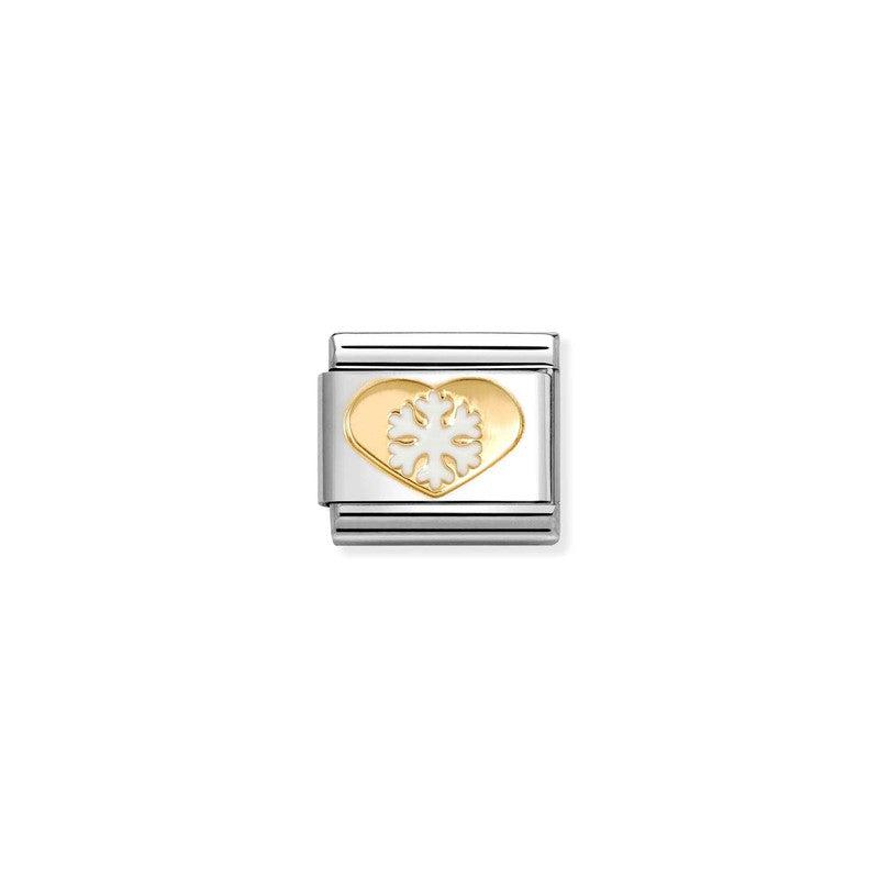 Nomination-Composable-Link-Heart-with-Snowflake-18K-Gold-Enamel ...