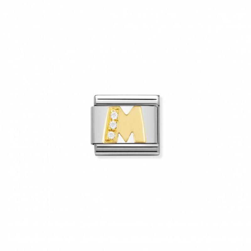Nomination-Composable-Link-Letter-M-Cubic-Zirconia-18K-Gold_1200x1200 ...
