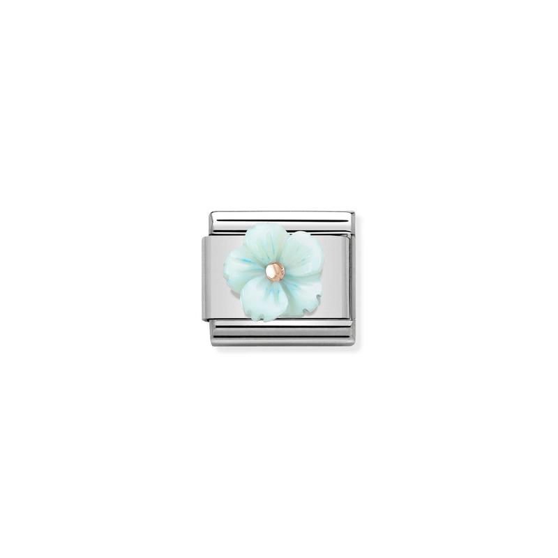 Nomination-Composable-Link-Turquoise-Flower-Mother-Of-Pearl-Stone-9K ...