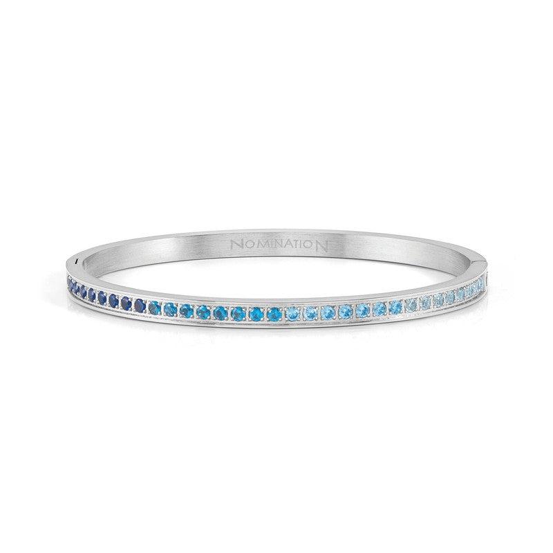 Nomination-Pretty-Bangle-Blue-Cubic-Zirconia-Silver-Stainless-Steel ...